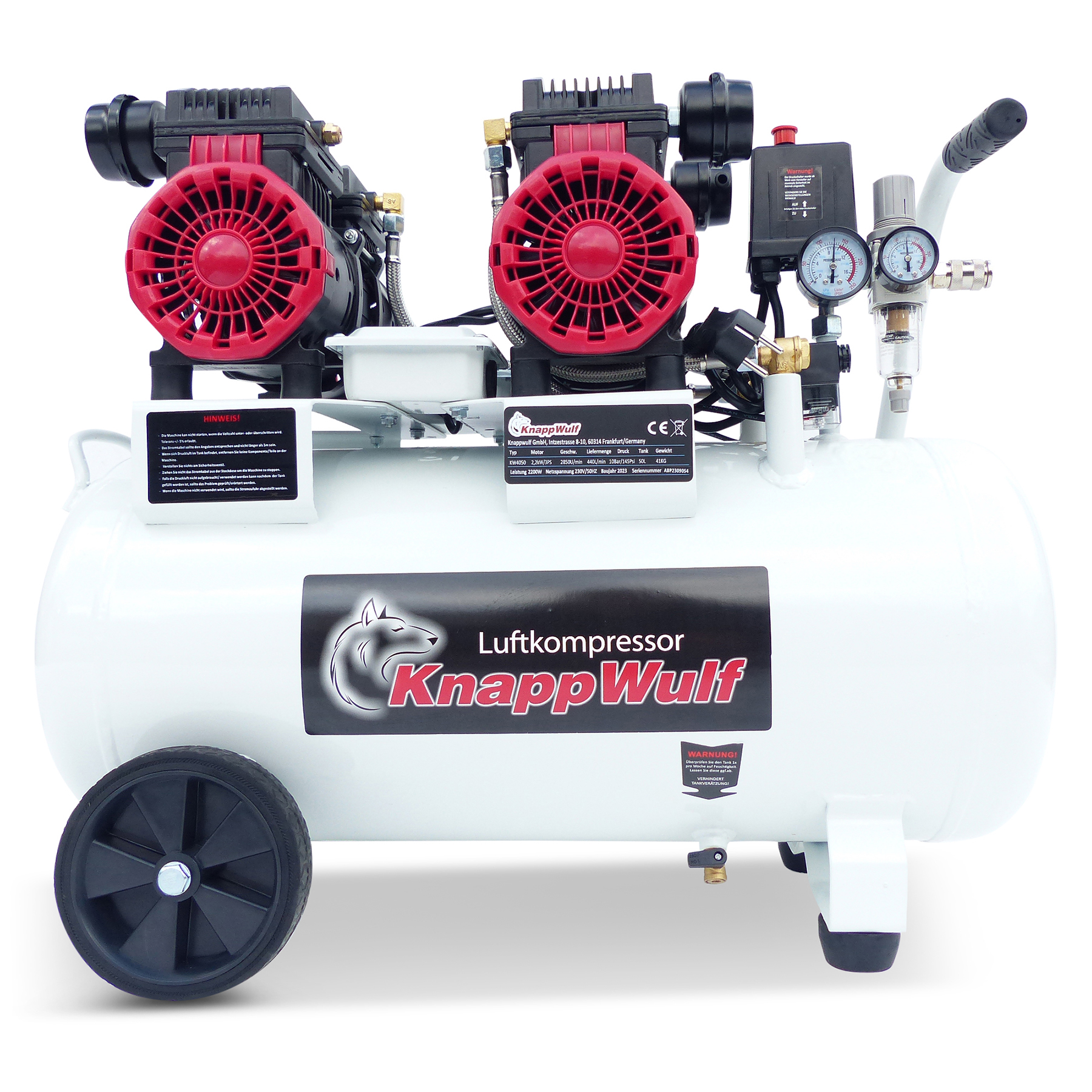 KnappWulf Flüster Kompressor Luftkompressor KW4050 Airbrush 69dB ...